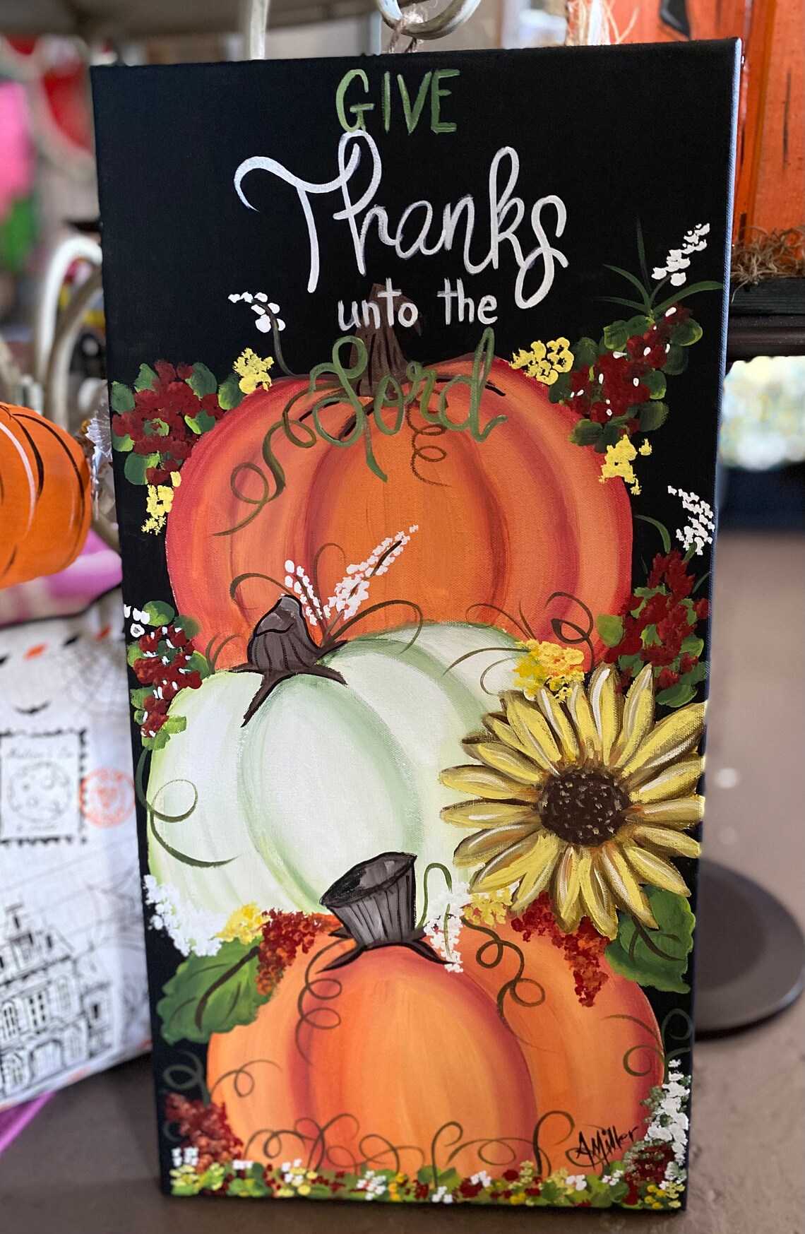 Fall Pumpkin Stack With Florals - Etsy