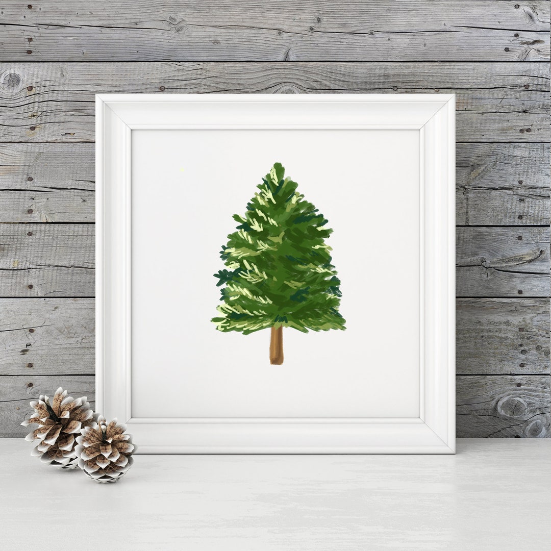 Pine Tree Art Print , DIGITAL DOWNLOAD , Tree Gift , Hand Drawn ...