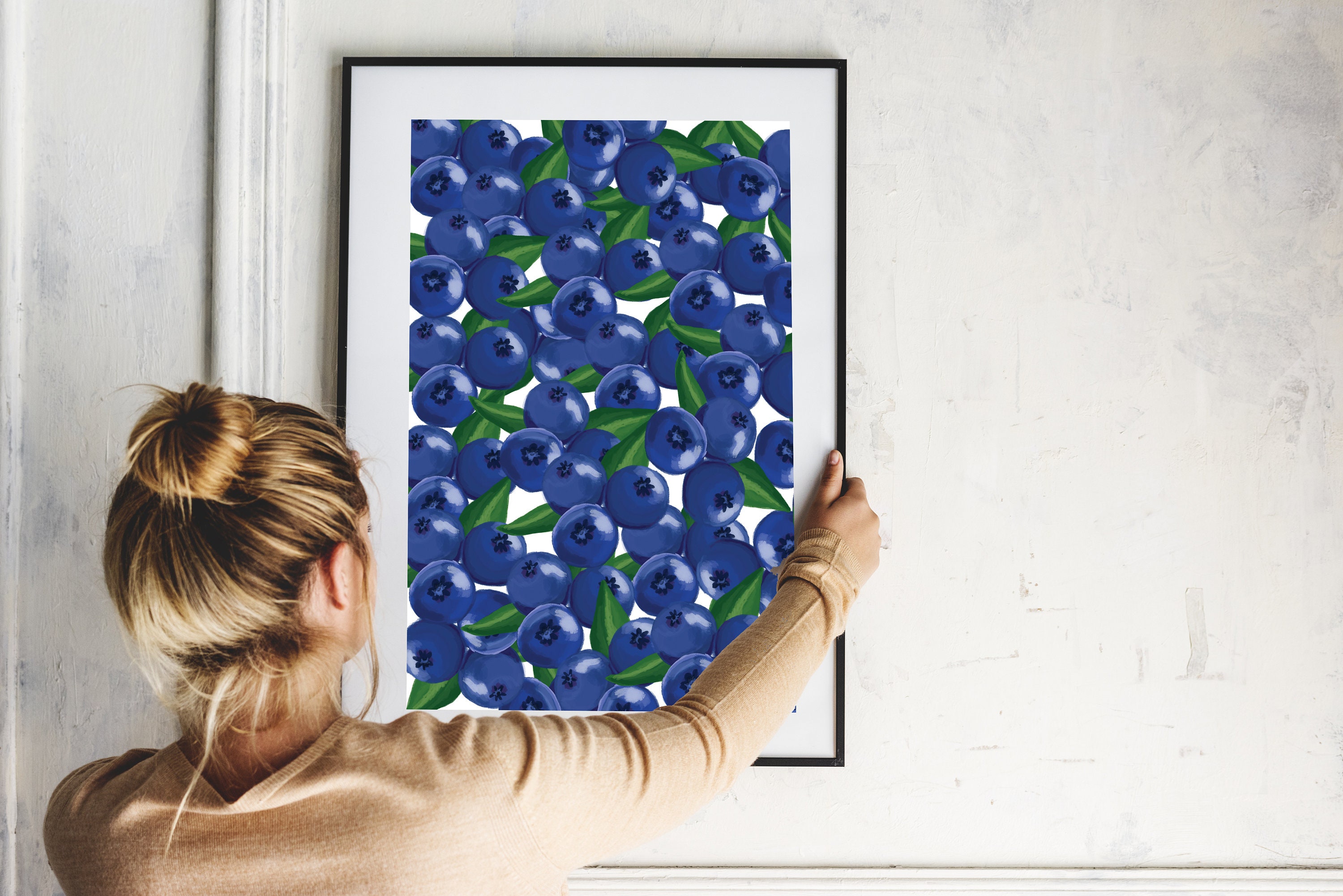 Blueberry Print, DIGITAL Art Print, DIGITAL DOWNLOAD, Maine Blueberries ...