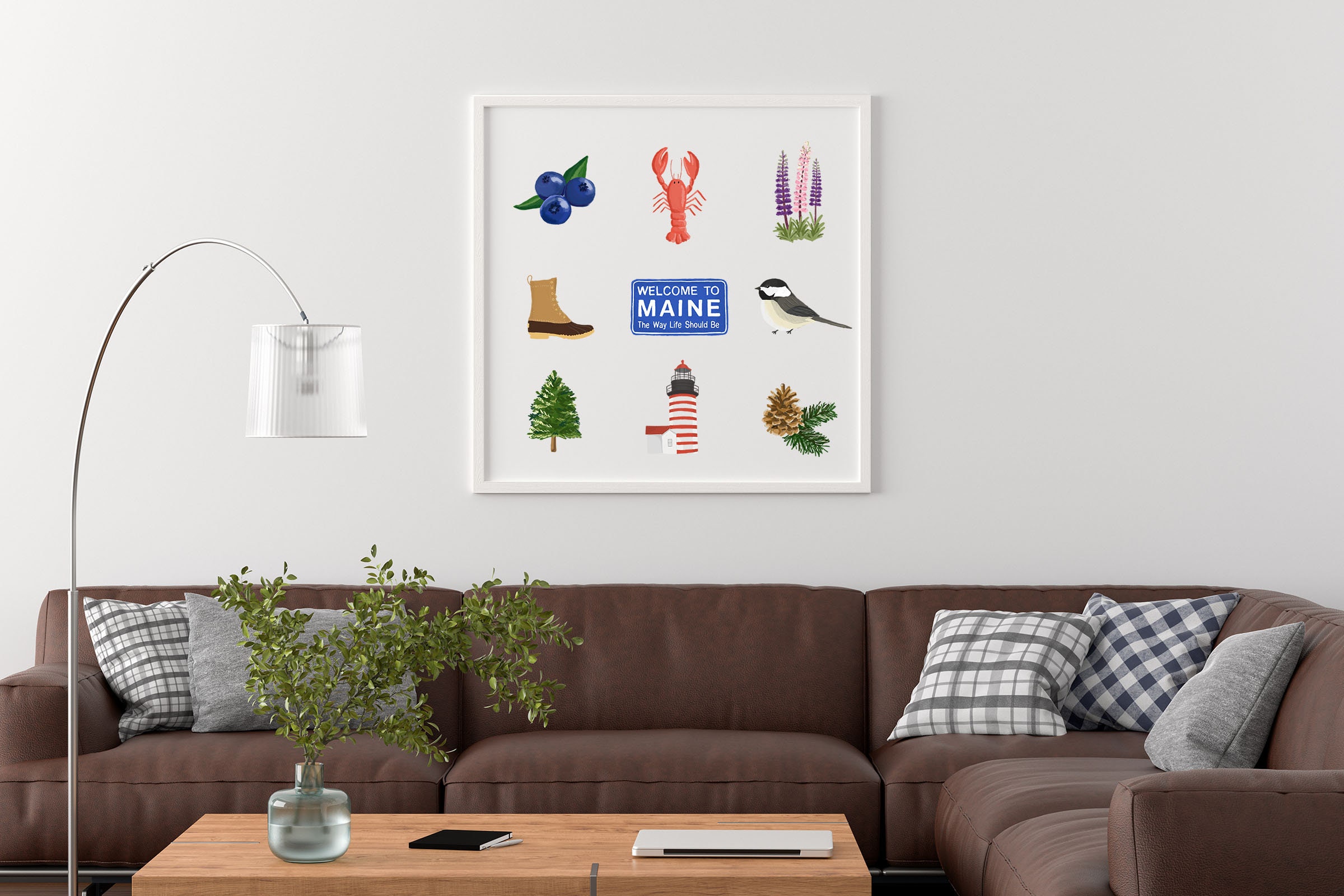 Maine Icons Art Print, Hand Drawn Illustration (digital Download) - Etsy