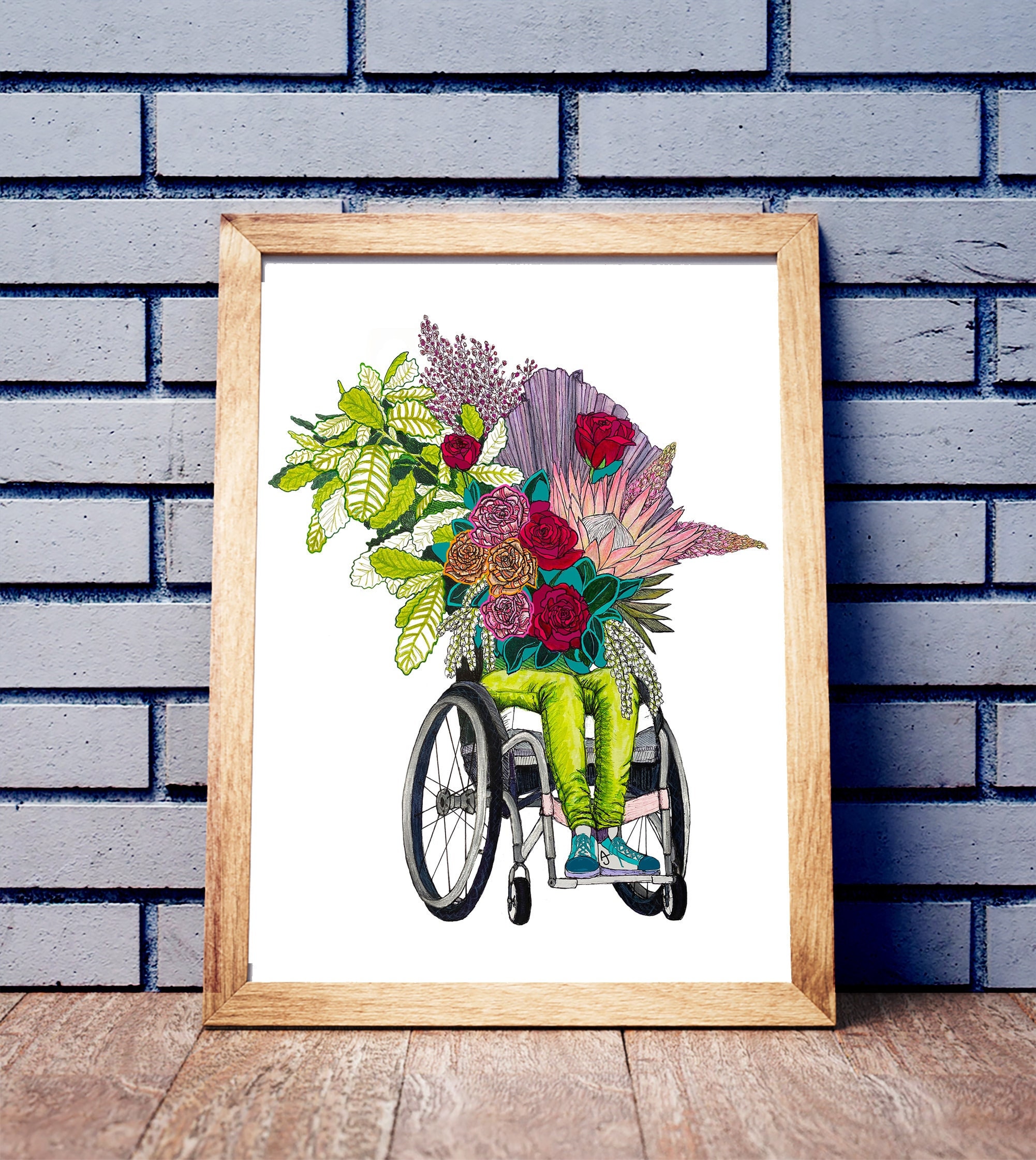 Wheelchair Plants in Pants Art Print | 14x18 & 16x20 Inches ...