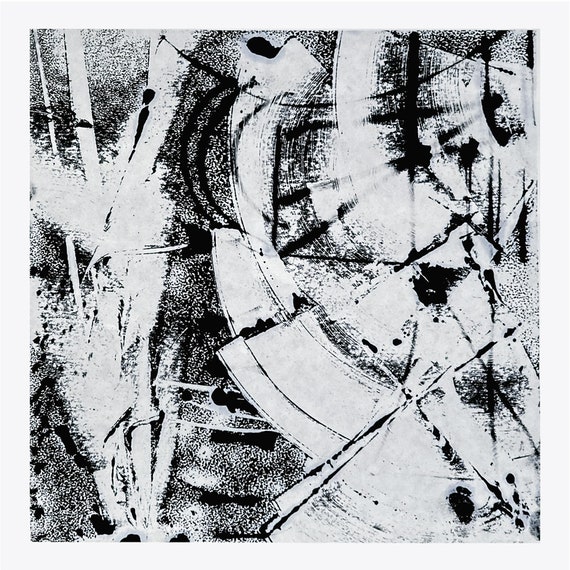 Abstract Monotype Print 01 8x8 Inches | Etsy