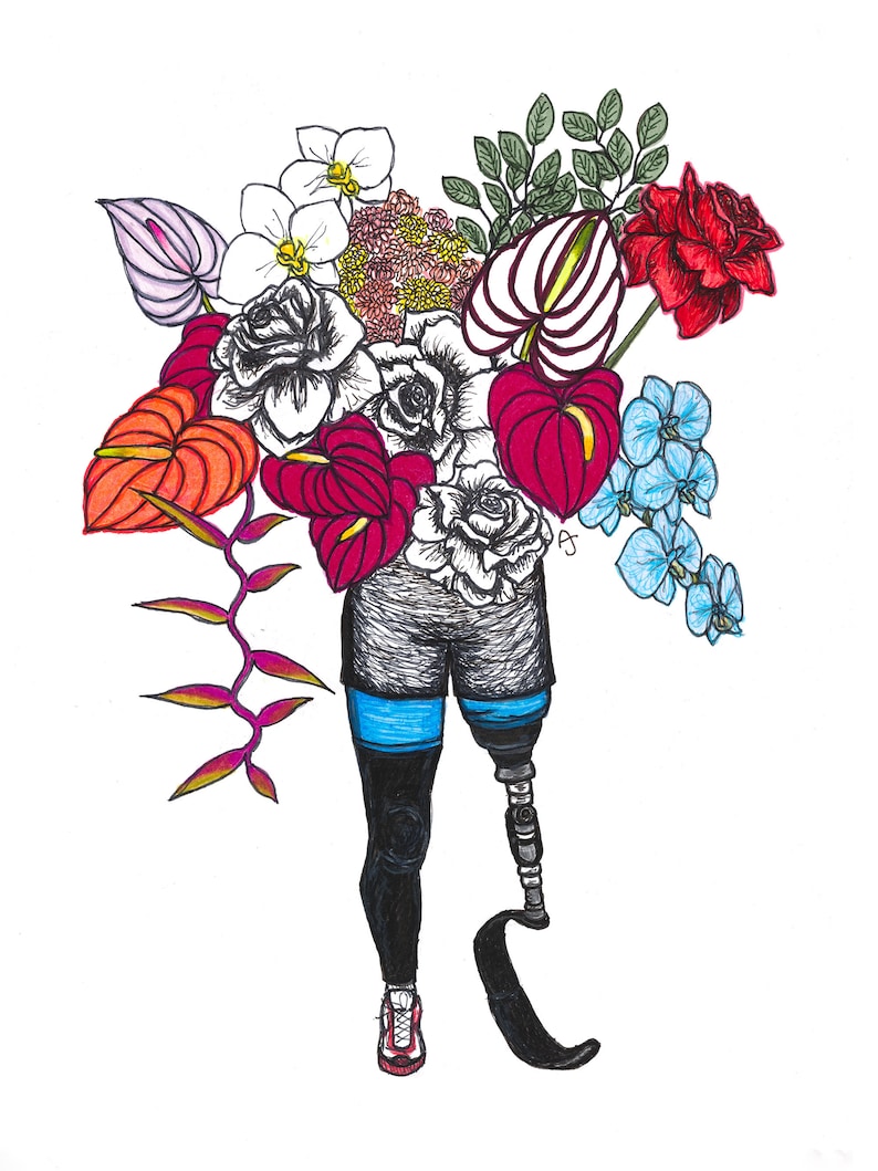 Prosthetic Leg Bouquet Amputee Plants in Pants Art Print #11 | 8x10 ...