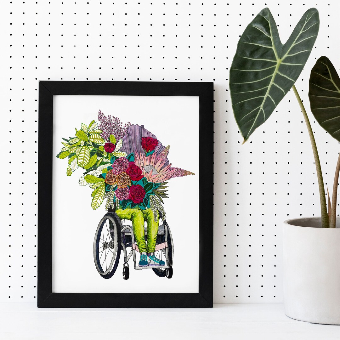 Wheelchair Plants in Pants Art Print | 8x10 & 9x12 Inches | Disability ...