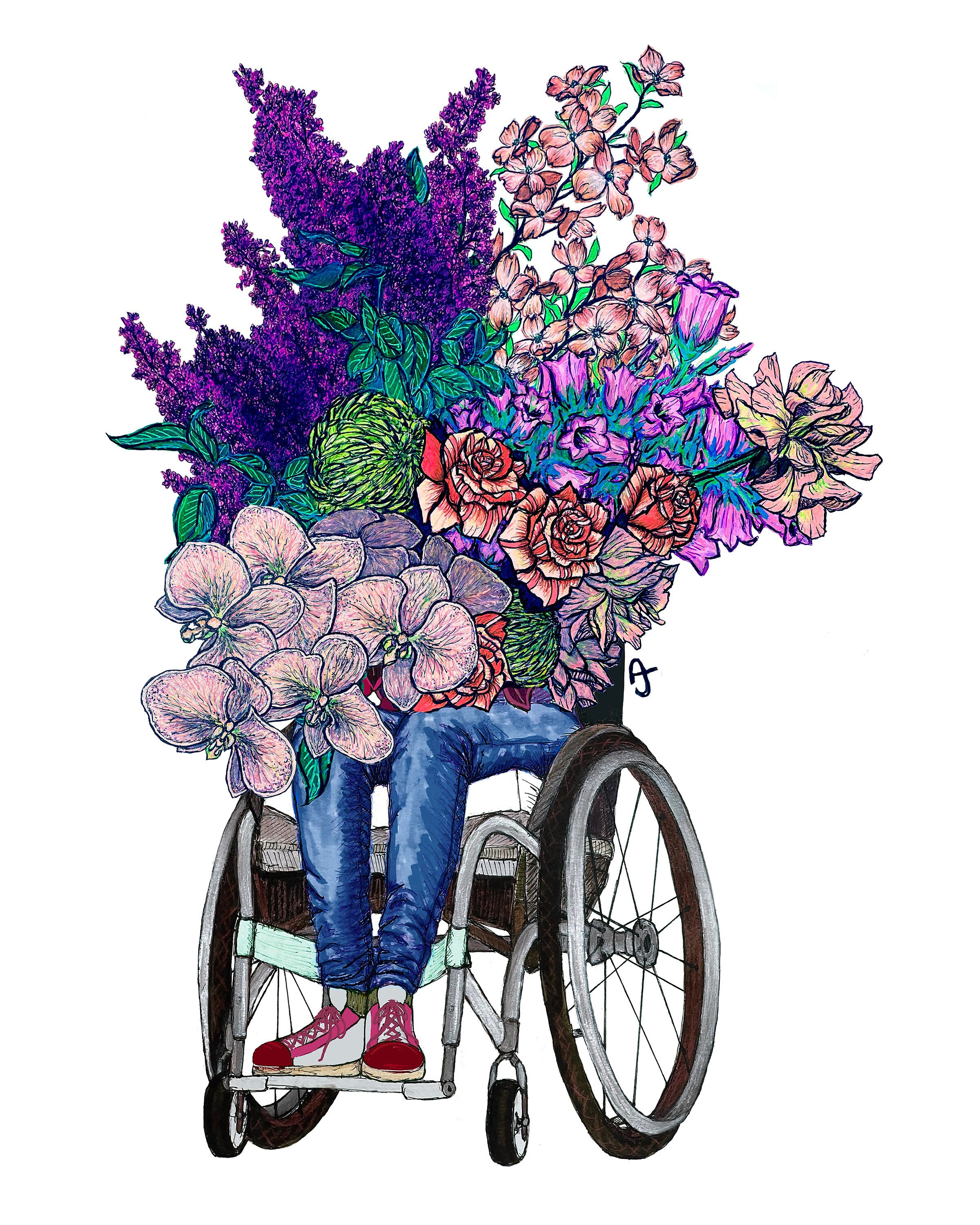 2nd Wheelchair Plants in Pants Art Print | 14x18 & 16x20 Inches ...
