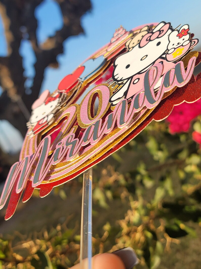 Hello Kitty Cake Topper 3D - Etsy