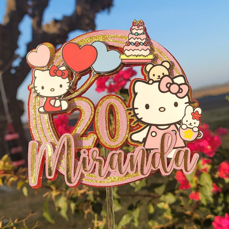 Hello Kiitty Cake Topper - Etsy