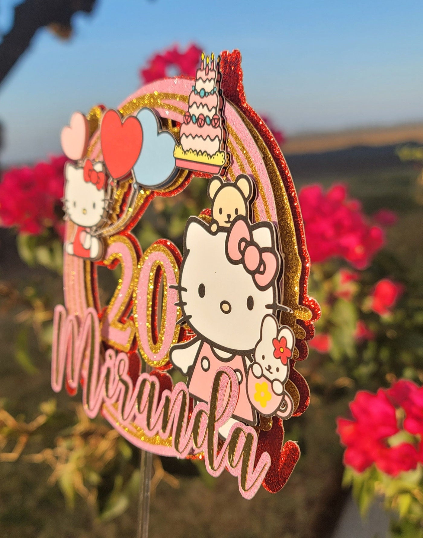 Hello Kitty Cake Topper 3D - Etsy