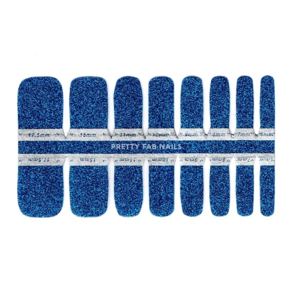 Light Blue Glitter Toe Nail Polish Wraps Glitter Nails - Etsy