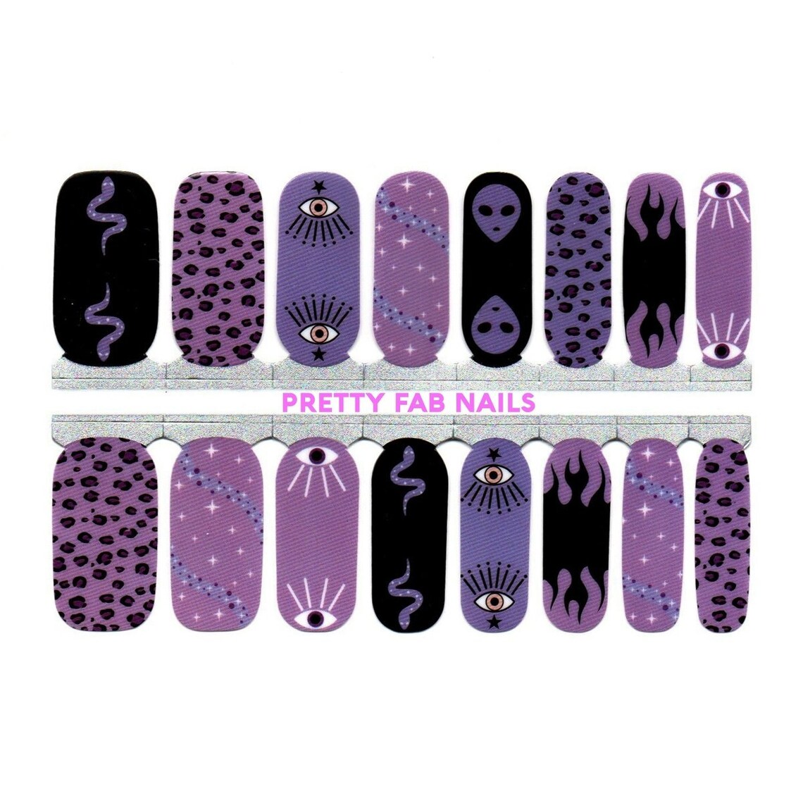 Purple Alien Nail Polish Wraps Alien Nails Snake Nail | Etsy