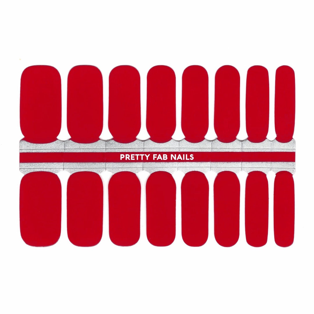 Cherry Red Manicure Polish Wraps, Classic Red Nails, Bright Apple Red ...