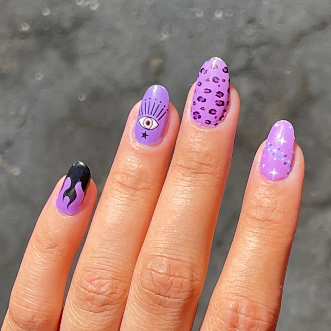 Purple Alien Nail Polish Wraps Alien Nails Snake Nail Wraps - Etsy