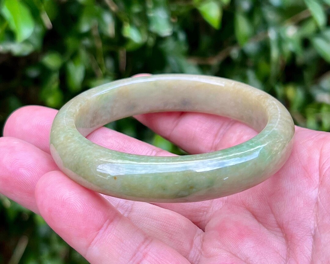 Certified Grade A Burmese Jadeite Bangle: Icy Honey Brown Tones, Apple ...