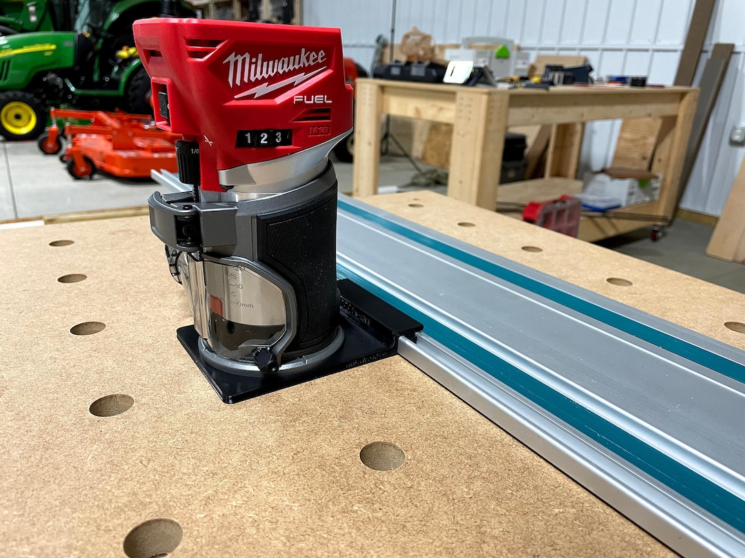 Milwaukee Router Adapter to Makita Track Saw Guide Rail - M18 2723-20 ...