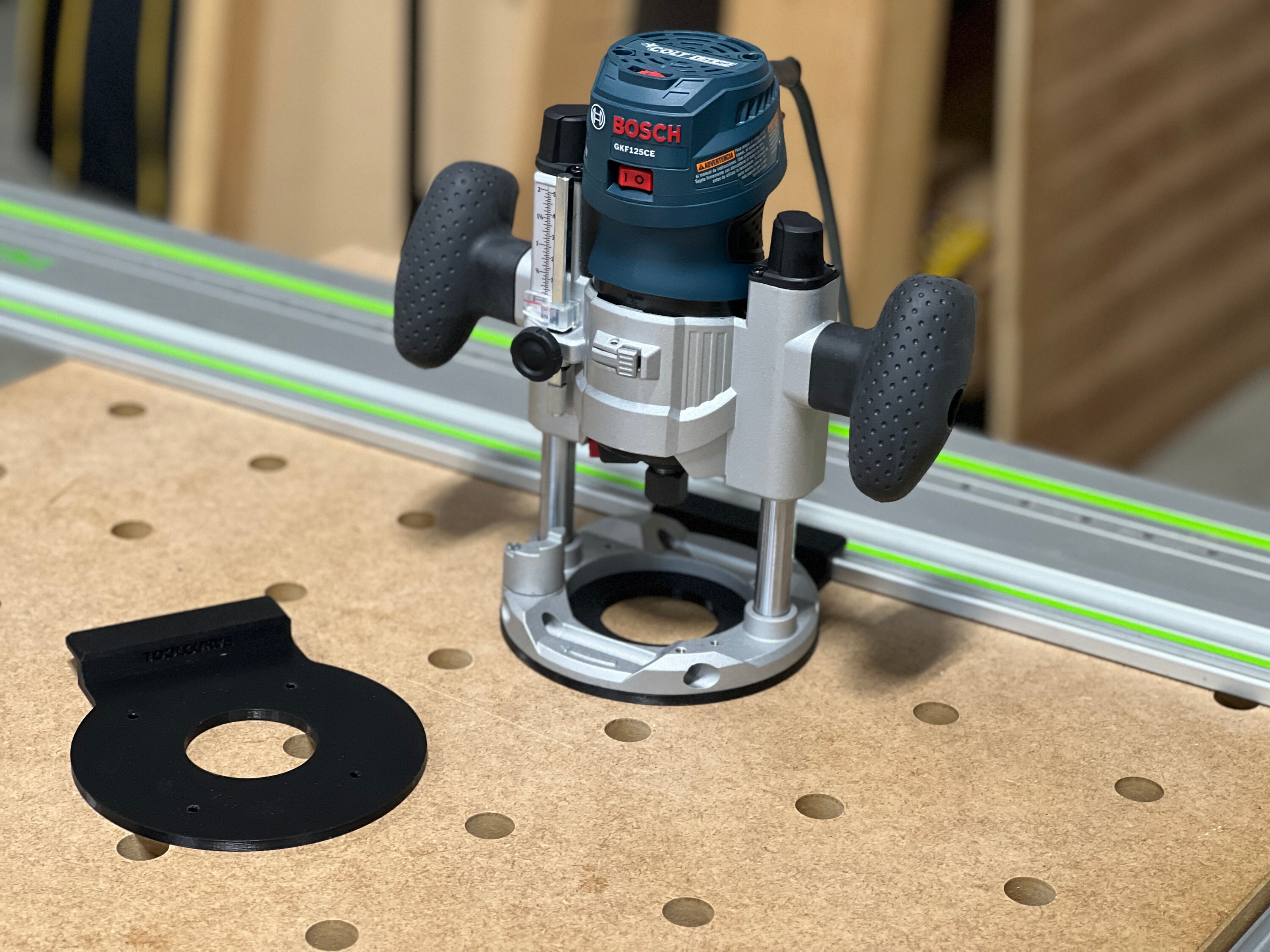 Bosch PR011 & PR111 Colt Plunge Base Router Adapter for Track Saw Guide ...