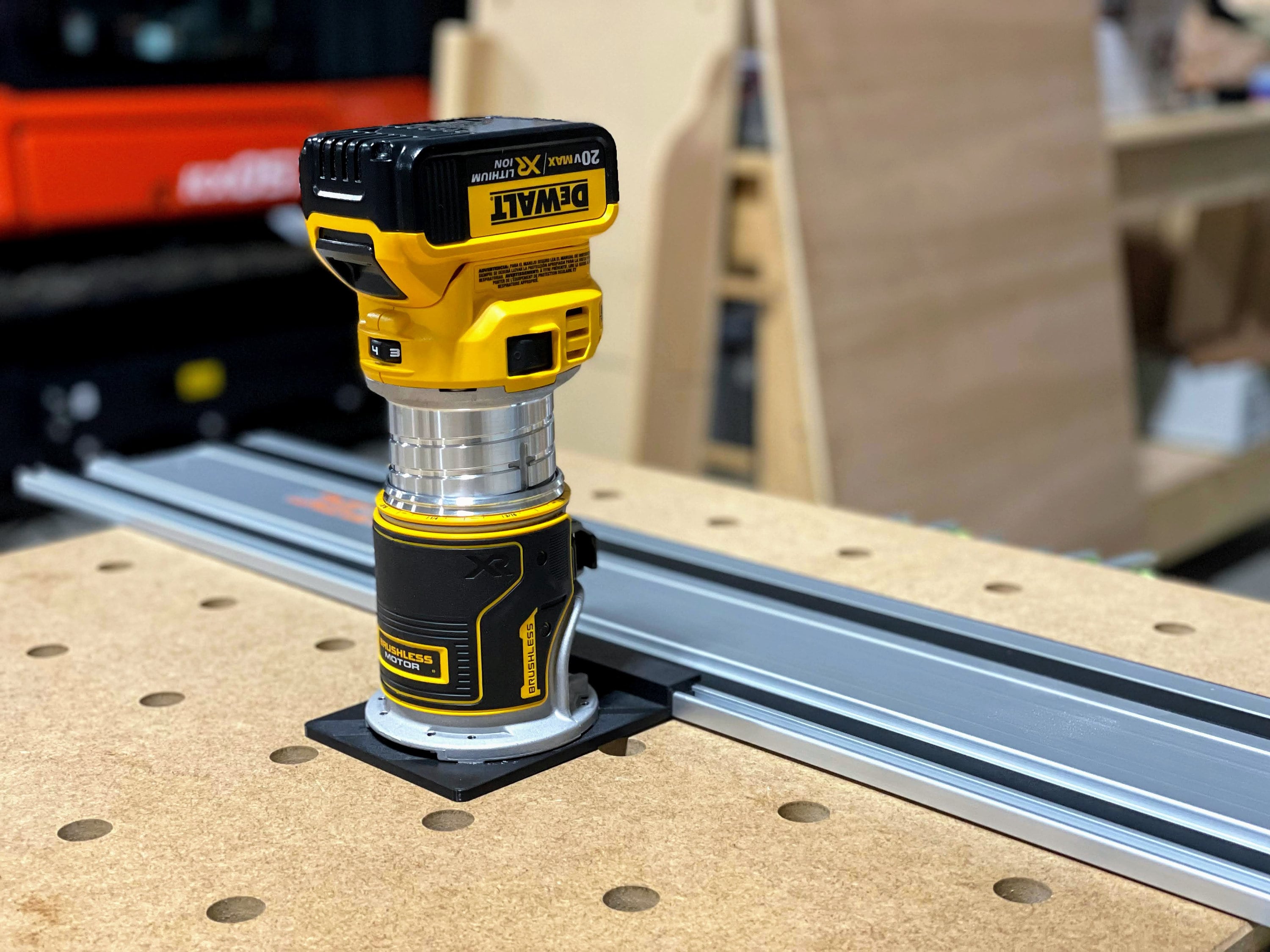 Dewalt Router Adapter for Powertec Track Saw Guide Rails - DCW600B 20v ...