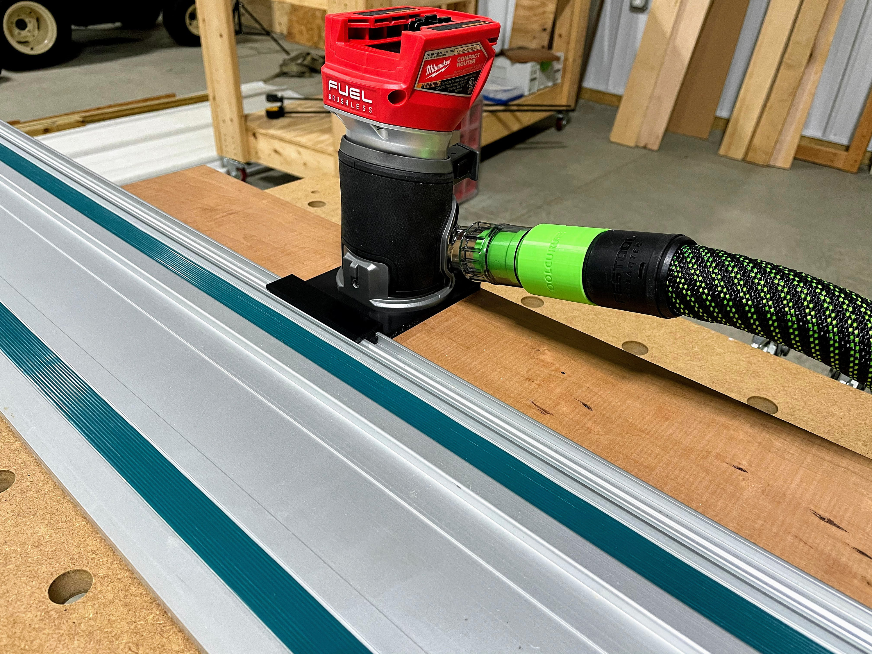 Milwaukee Router Adapter to Makita Track Saw Guide Rail - M18 2723-20 ...