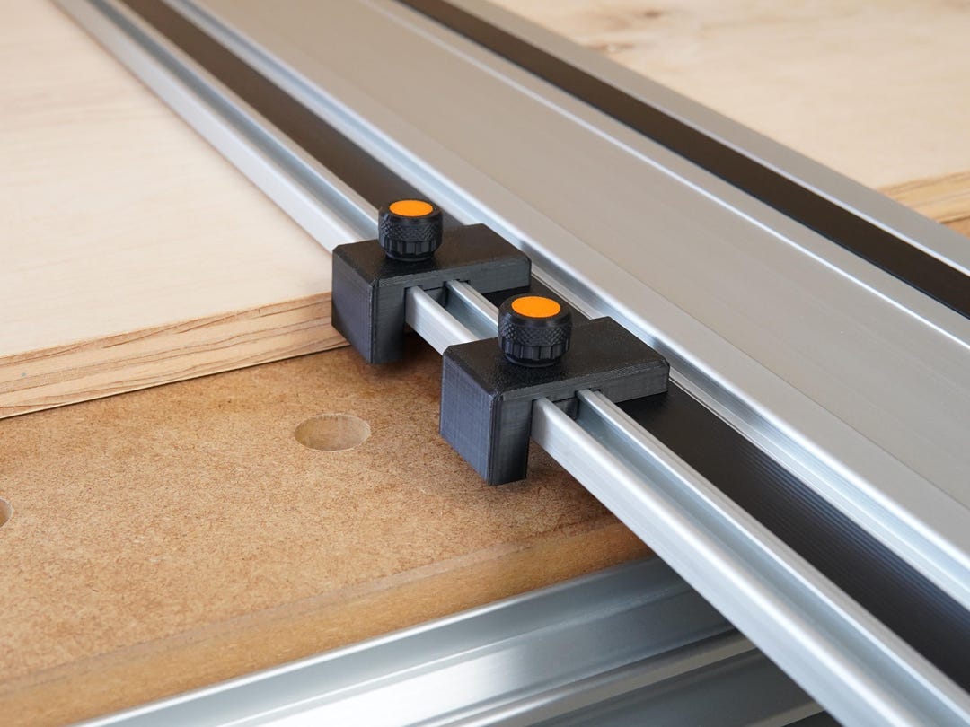 Powertec Guide Rail Drop Stops - Pair of 2 for Powertec Track Saw Guide ...