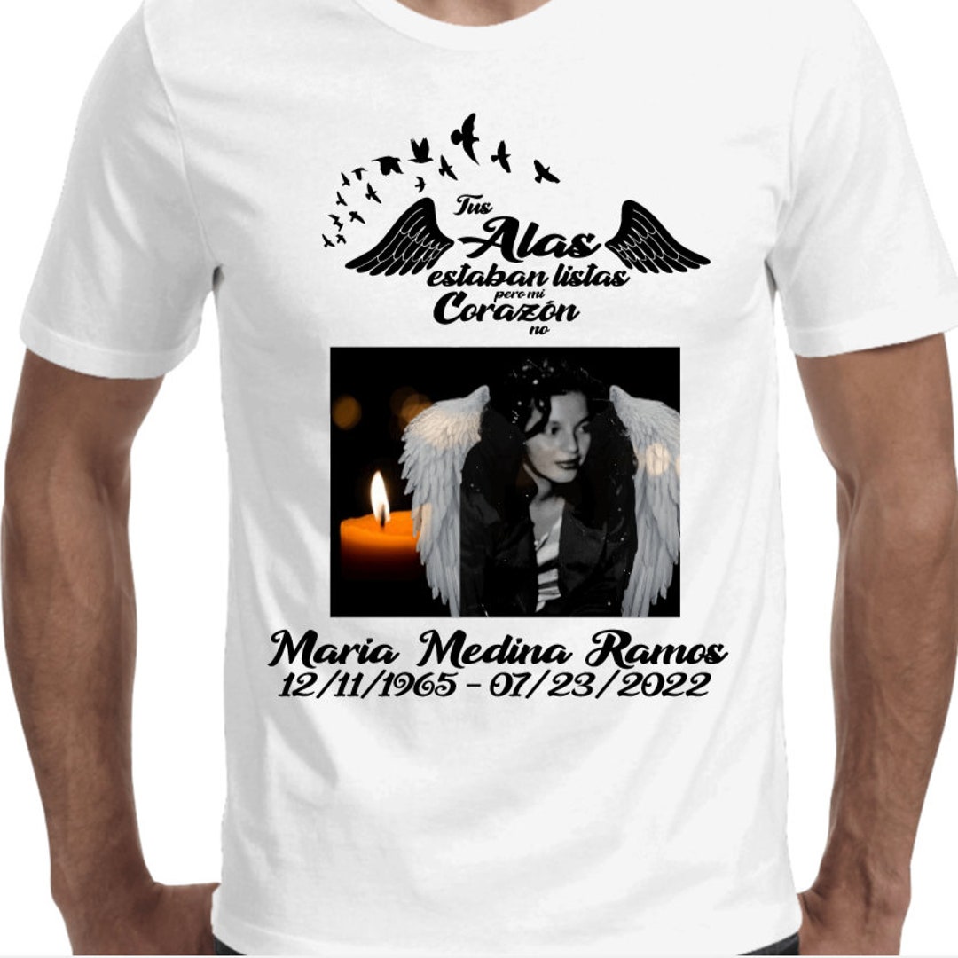 Customized Spanish Funeral Photo Memorial T-shirt Black or White ...