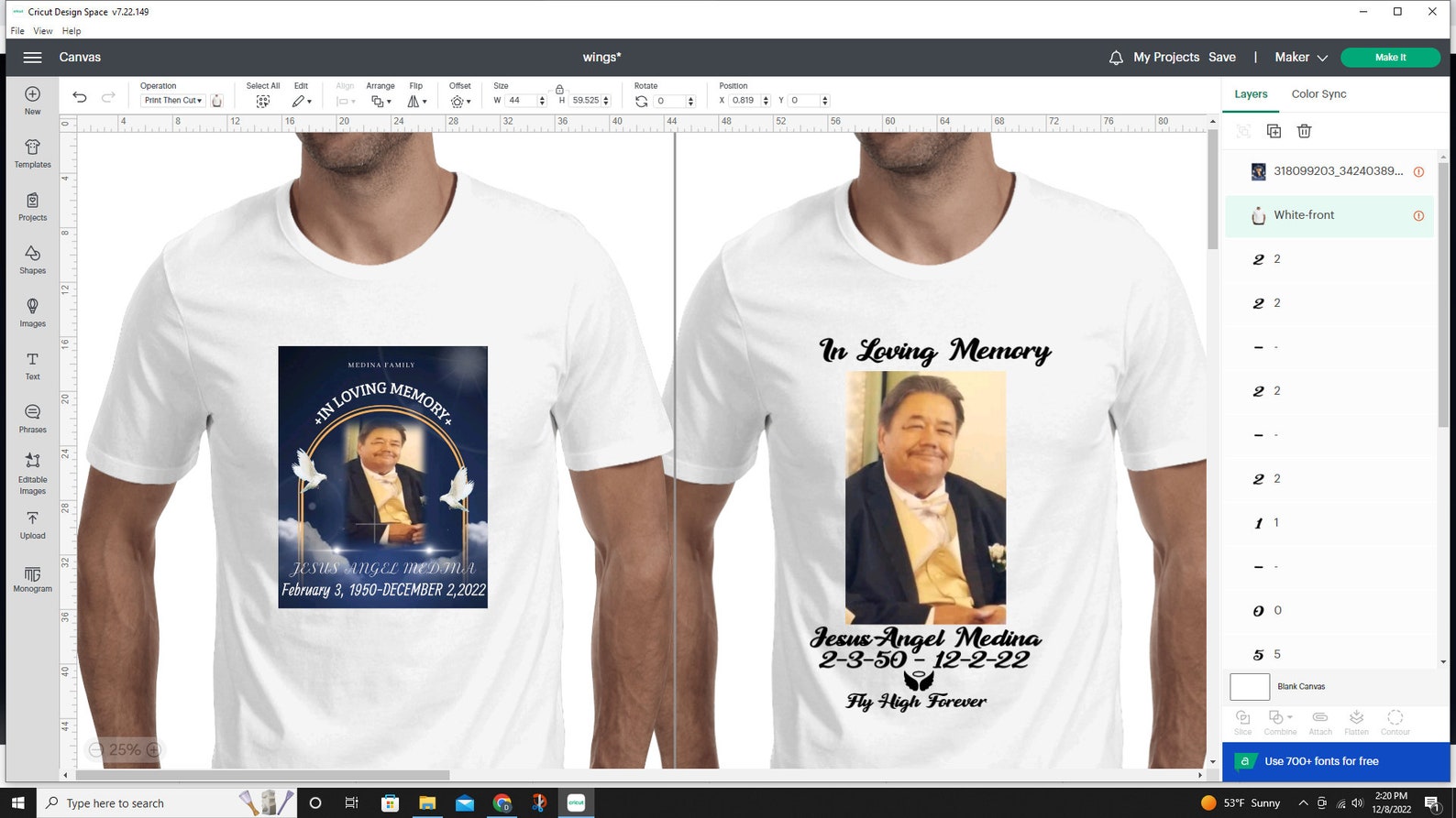 Memorial Shirts Celebration of Life Shirts in Loving Memory, Rest in ...