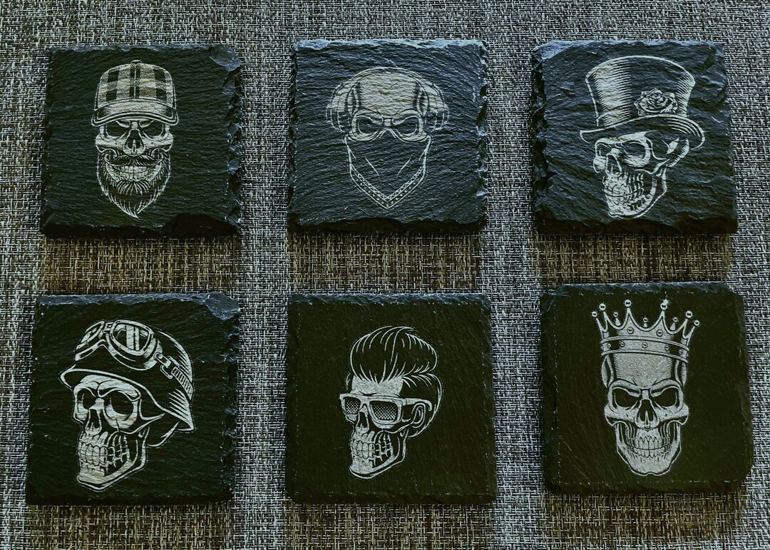 Gothic Coasters Home Decor Goth Decor Gothic Art Skull Coasters Slate ...