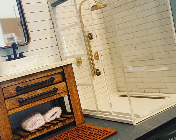 Modern Farmhouse Shower - Miniature Dollhouse 1/12 Scale - Etsy