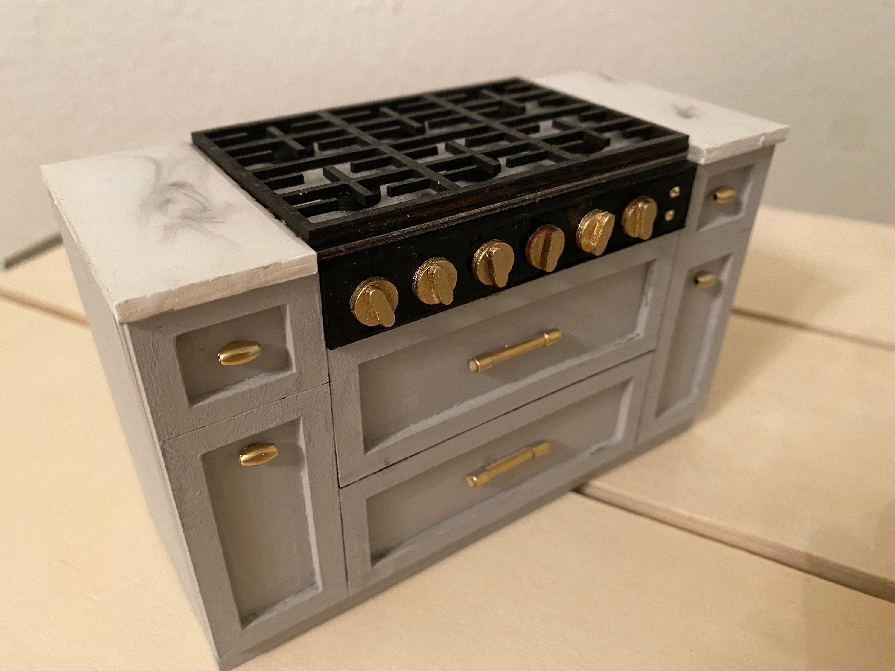 Miniature 1:12 Scale Kitchen Cabinet With Stove Top - Etsy