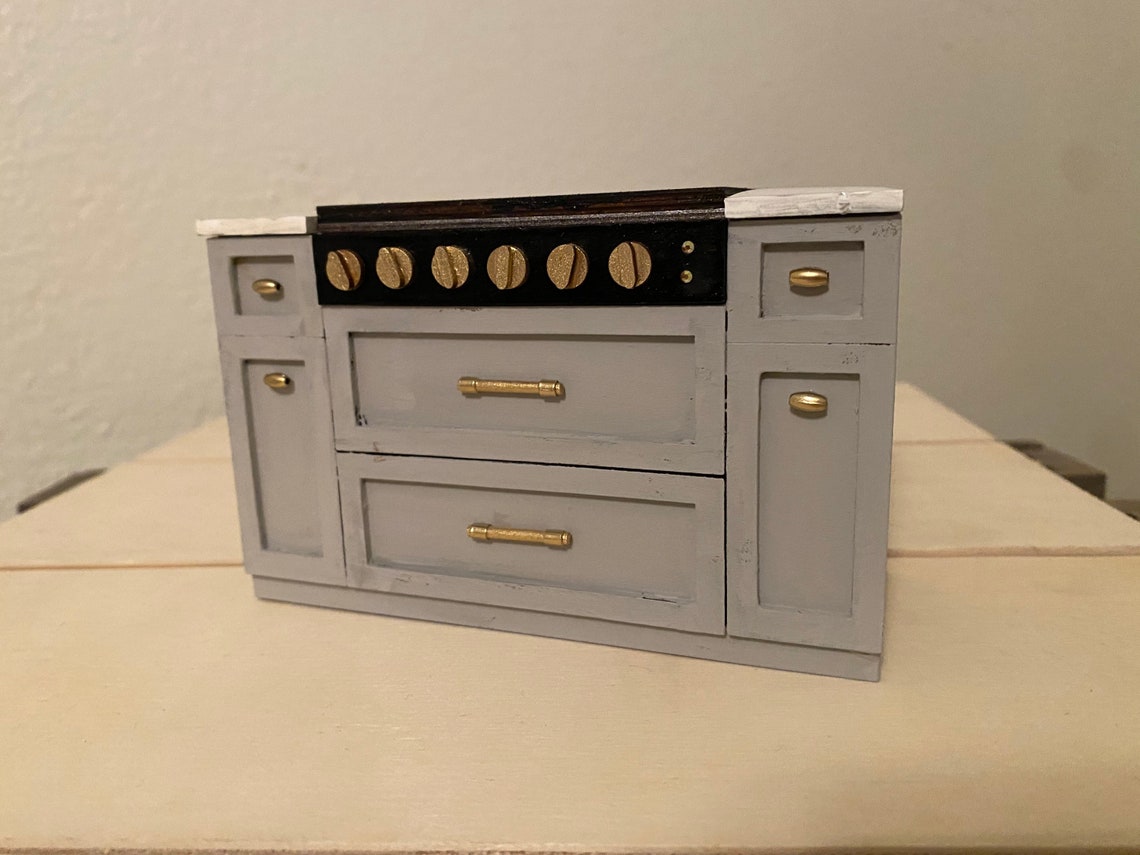 Miniature 1:12 Scale Kitchen Cabinet With Stove Top - Etsy