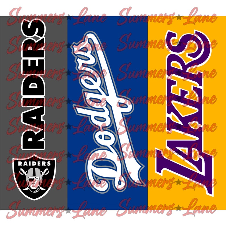 Raiders Dodgers Lakers 20oz Skinny Straight Tumbler | Etsy