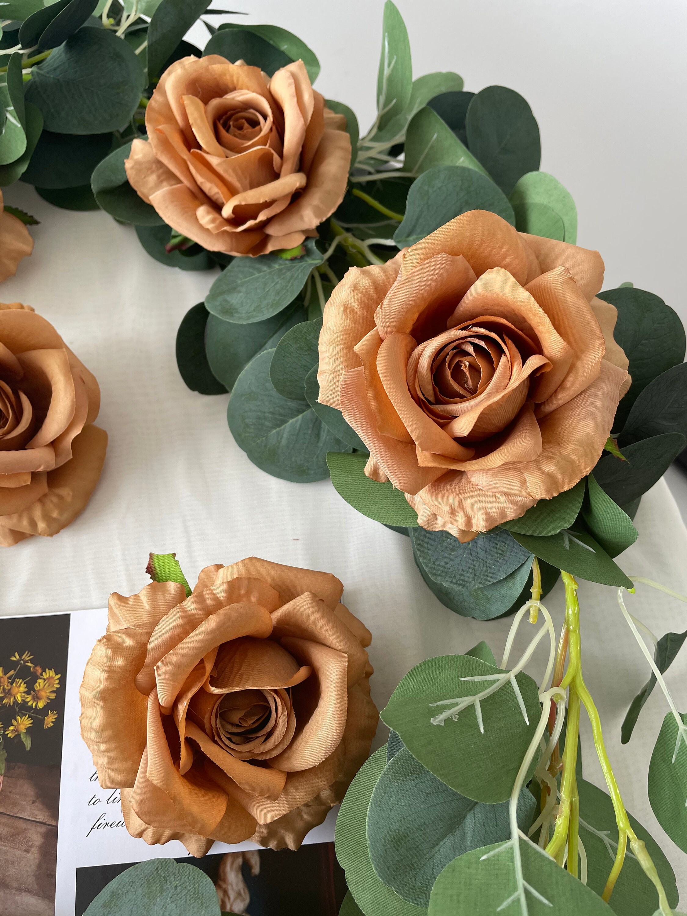 Artificial Silk Roses Toffee Silk Rose Only Brown Flowers Head - Etsy