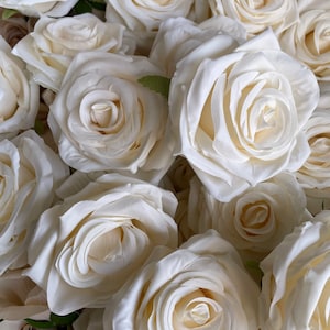 10-100pcs Ivory Roses Fake Flower Heads in Bulk Wholesale Dusty Pink ...