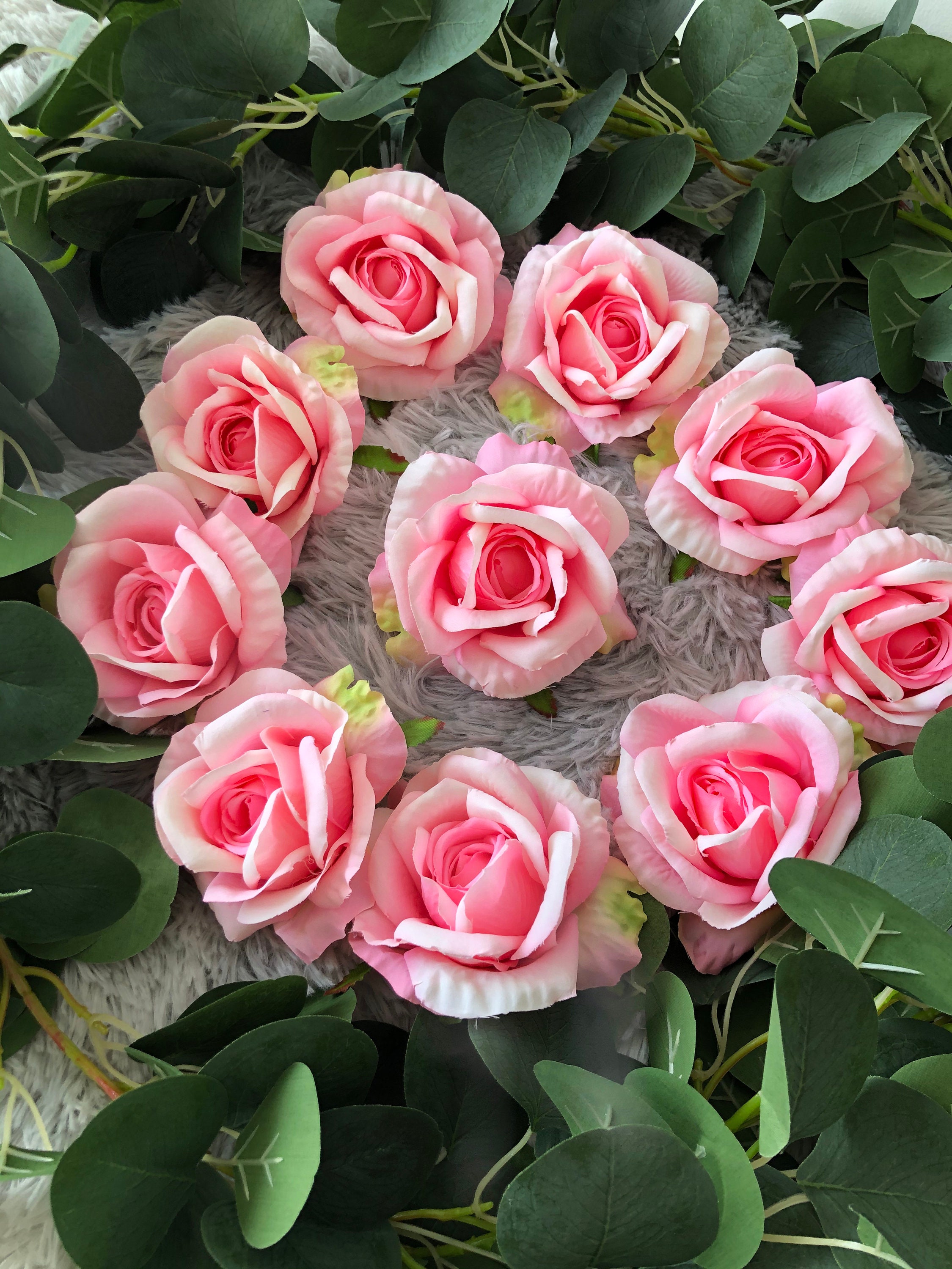 10-100pcs Artificial Pink Silk Flowers Fake Pink Roses Faux - Etsy