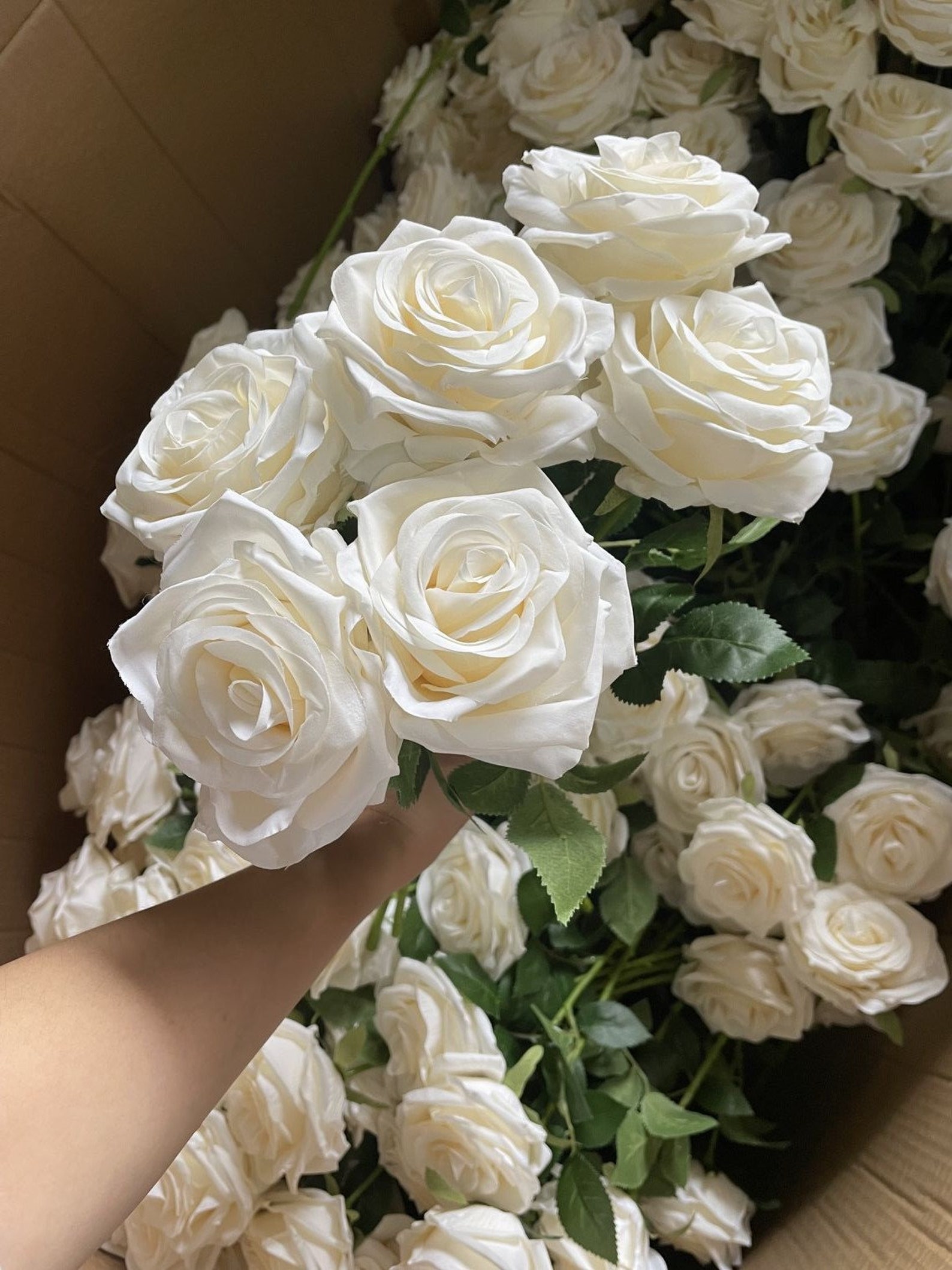 High Quality 10pcs French Ivory Roses Artificial Flowers White - Etsy