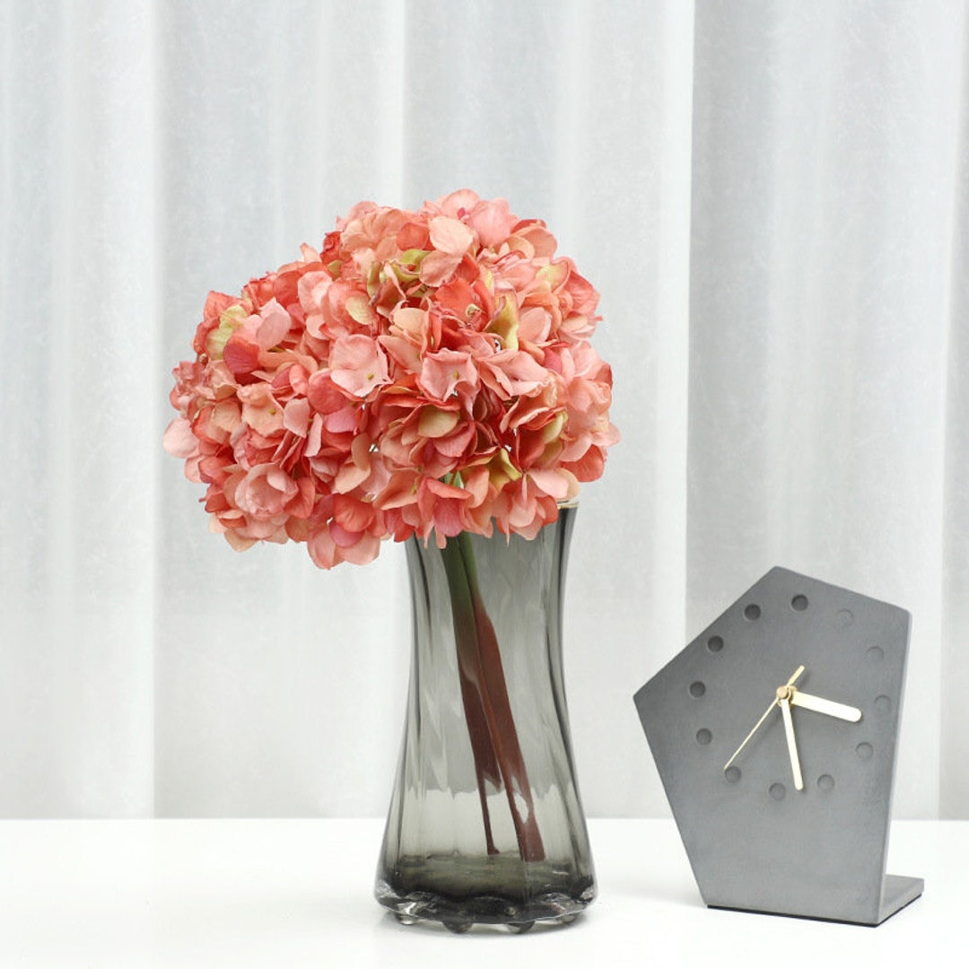 Coral Silk Hydrangea Stems, Home & Wedding Decor - Etsy