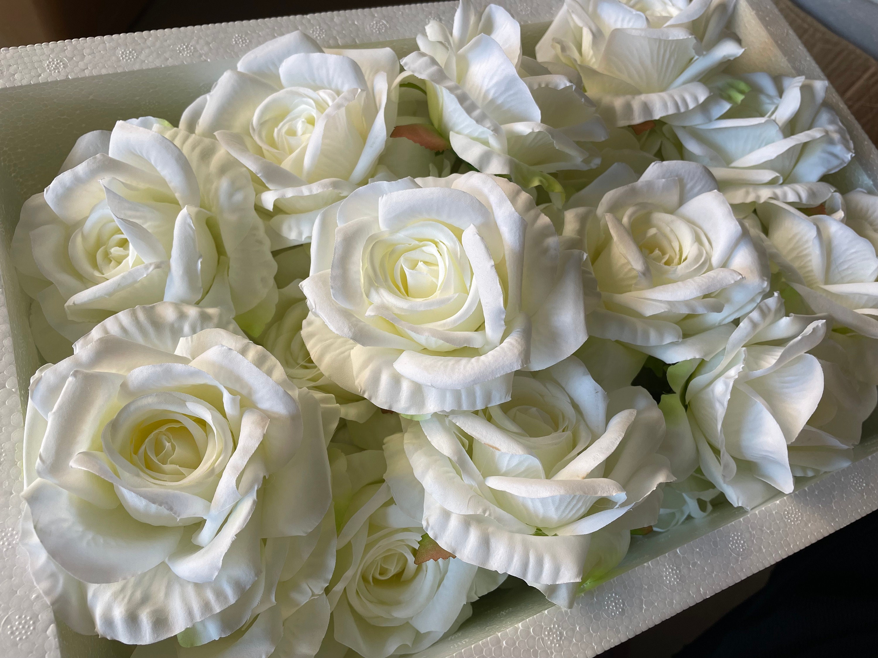 10-100pcs Spring White Silk Roses Artificial Silk Flowers High - Etsy