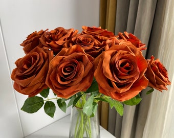 Burnt Orange Rose - Etsy
