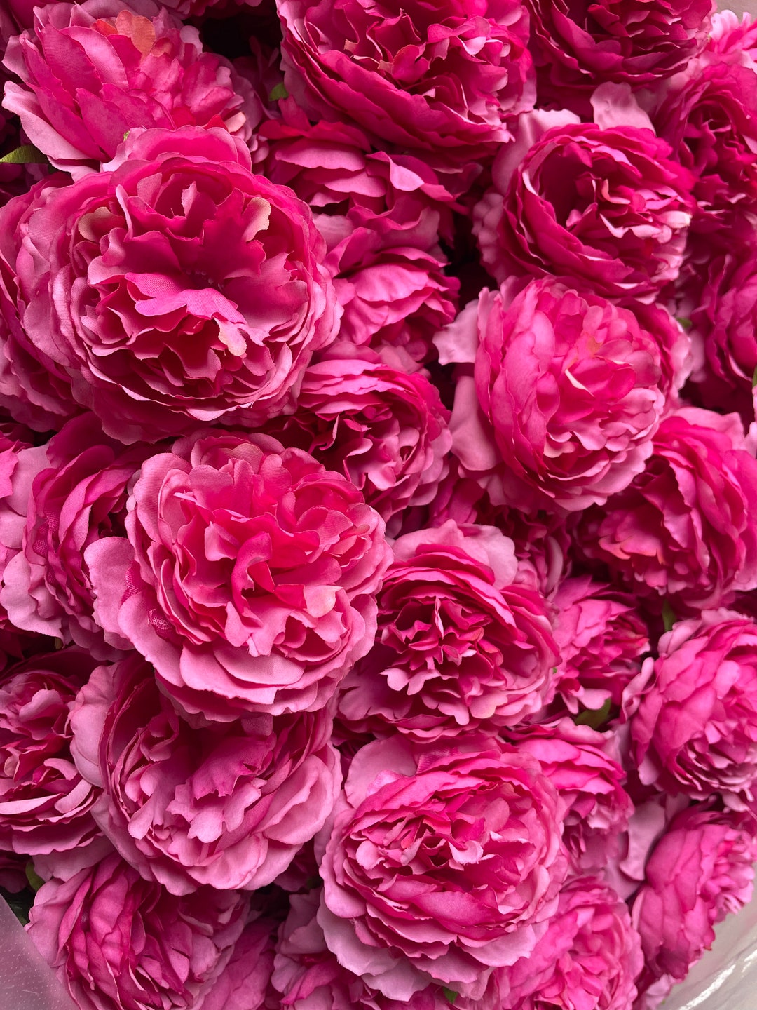 Fuchsia Silk Peony Flower Heads, DIY Wedding Decor (10-100pcs) - Etsy