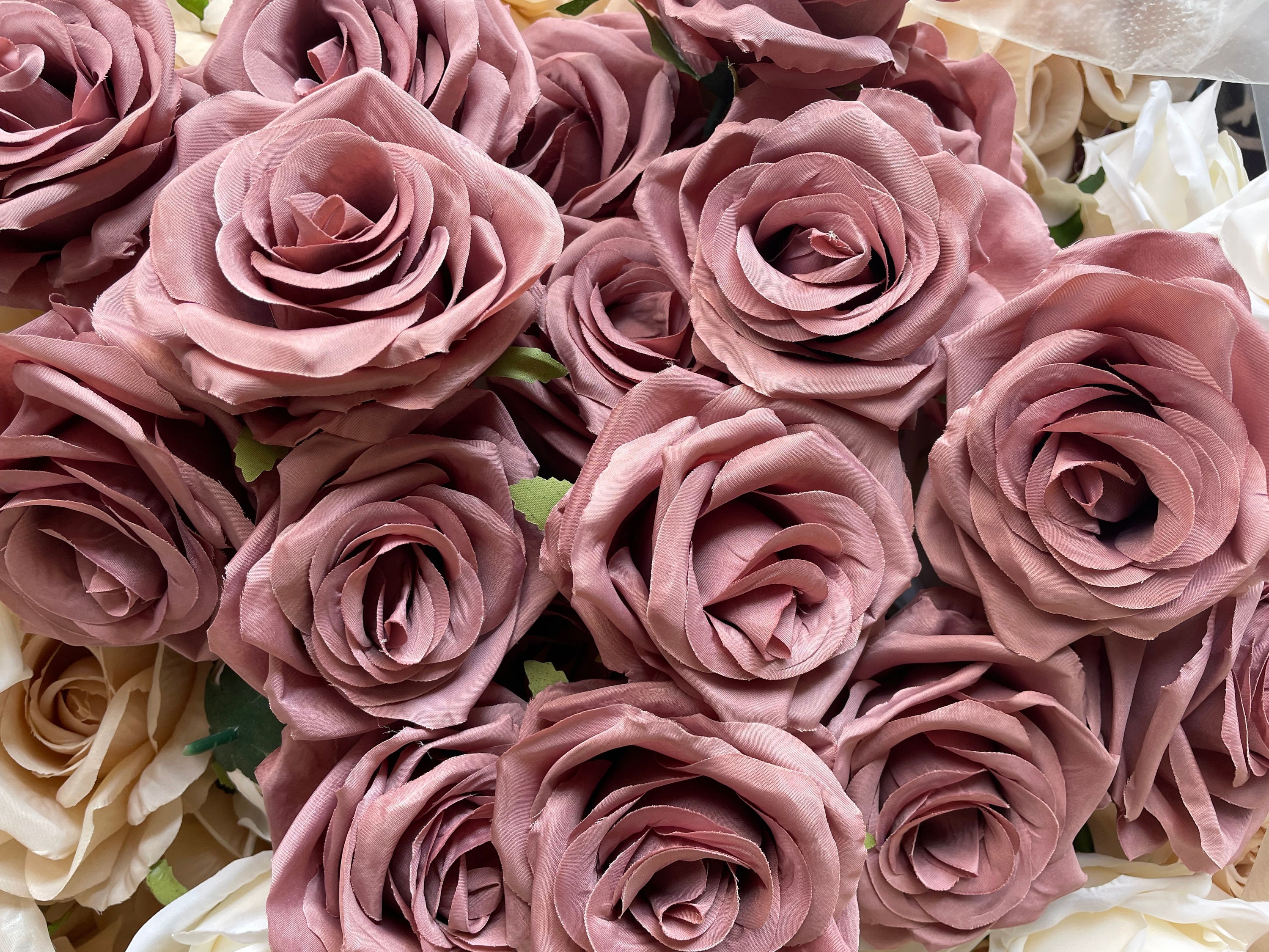 10-100pcs Dusty Rose Fake Roses Mauve Flowers Silk Roses for - Etsy