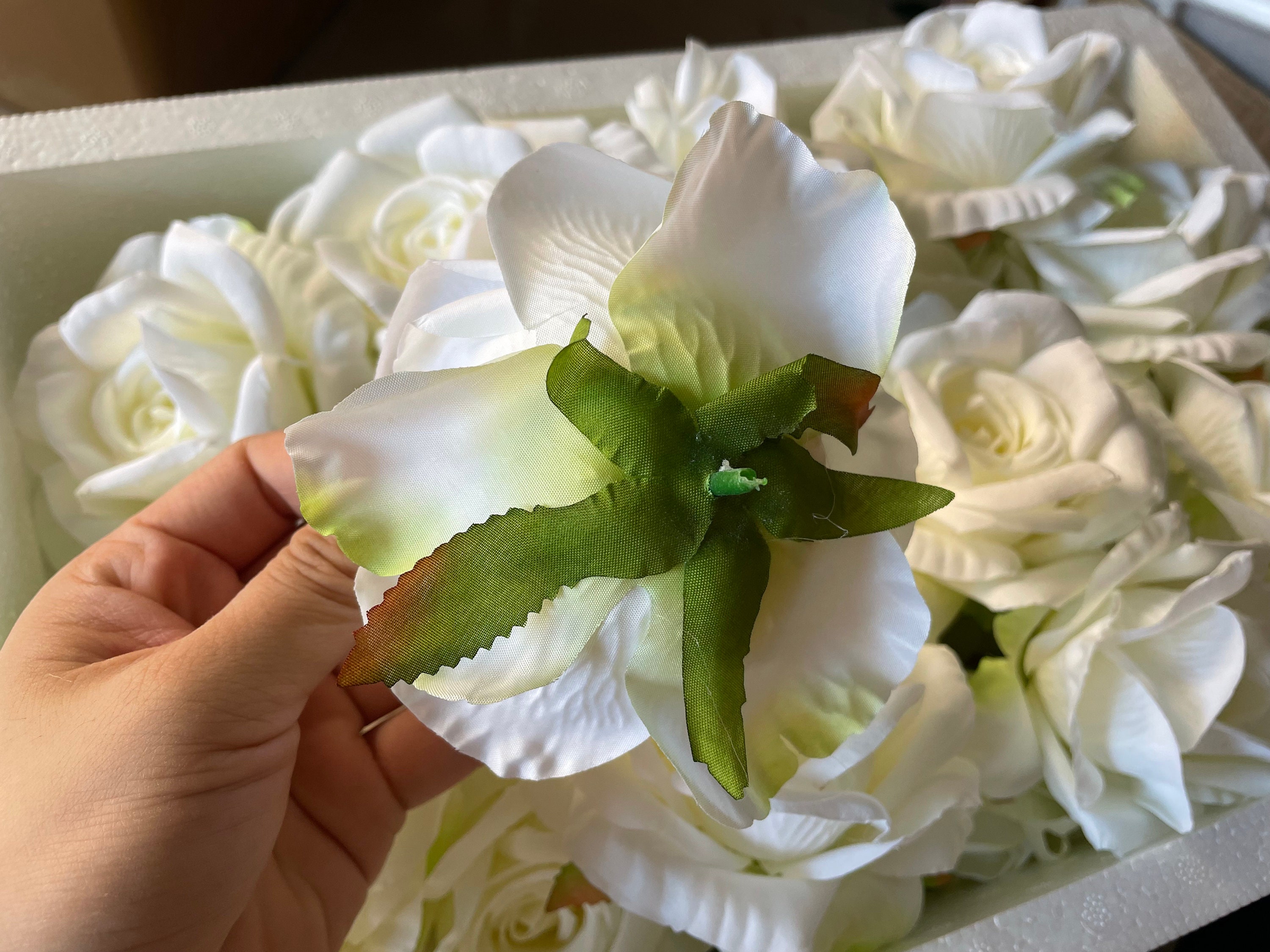 10-100pcs Spring White Silk Roses Artificial Silk Flowers High - Etsy