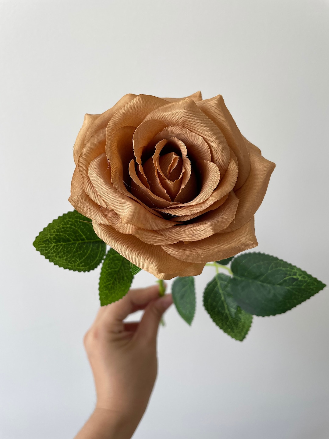10pcs Artificial Toffee Rose Stem Brown Silk Rose Artificial Silk Roses ...