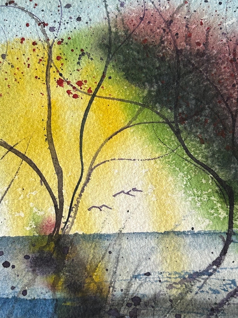 Purple Watercolor Painting Original Hand-painted Abstract ...