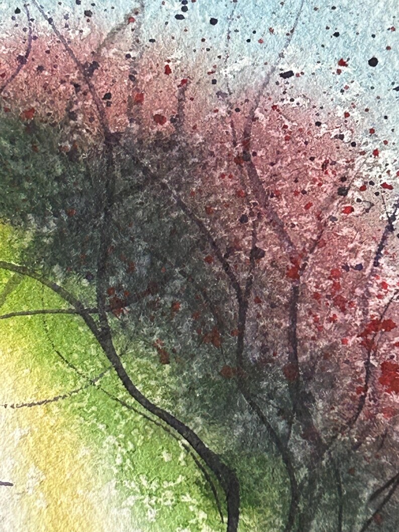 Purple Watercolor Painting Original Hand-painted Abstract ...