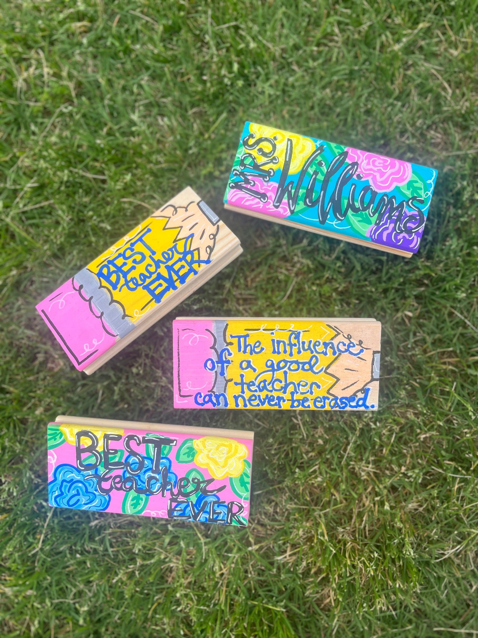 Custom Hand Painted Erasers Custom Teacher Gift Teacher - Etsy