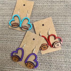 Personalized Football Earrings/football Jersey Number Earrings/sports ...