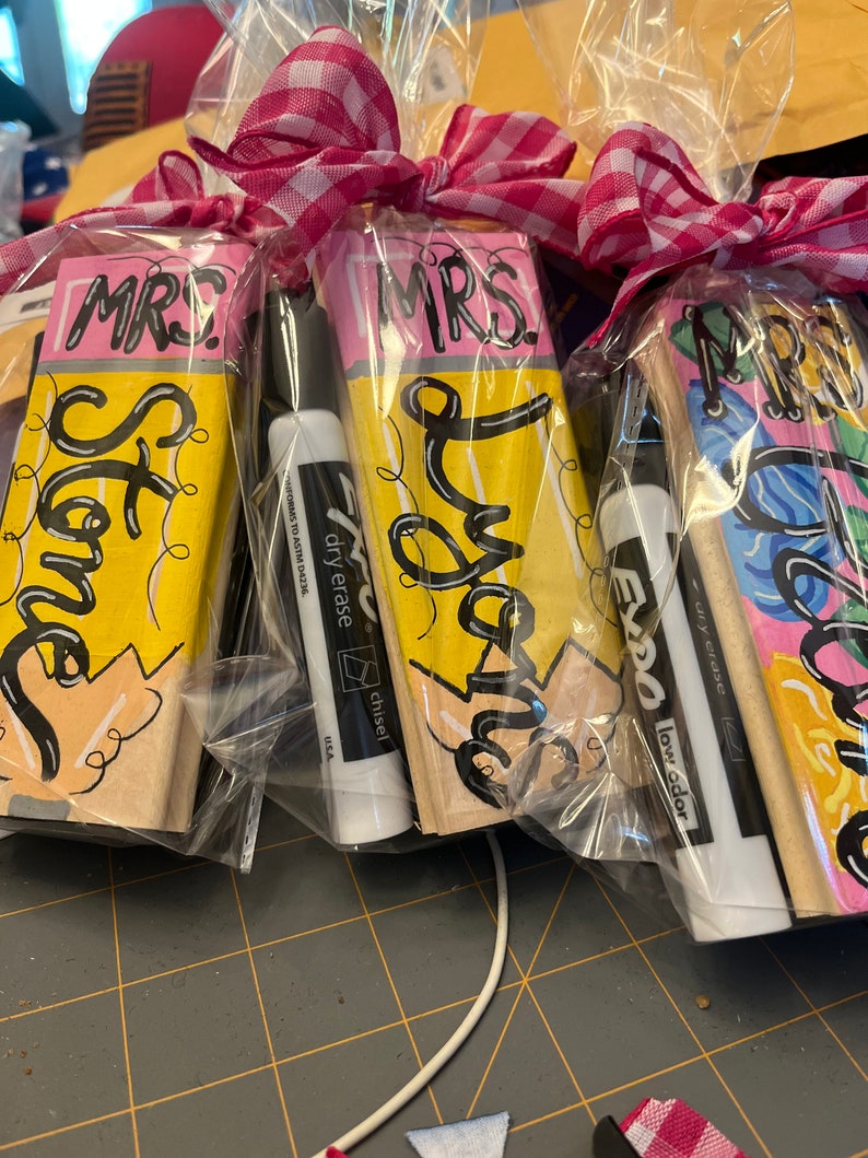 Custom Hand Painted Erasers Custom Teacher Gift Teacher - Etsy