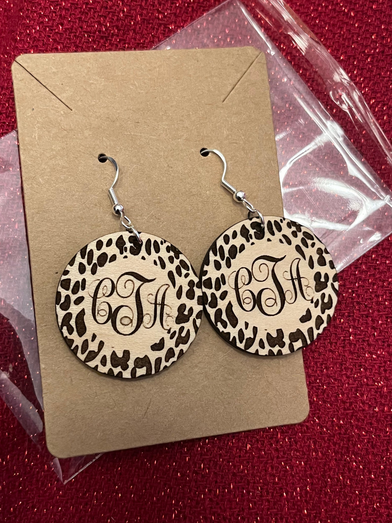 MONOGRAMMED ENGRAVED Earrings/custom Monogram Wood Earrings/engraved ...
