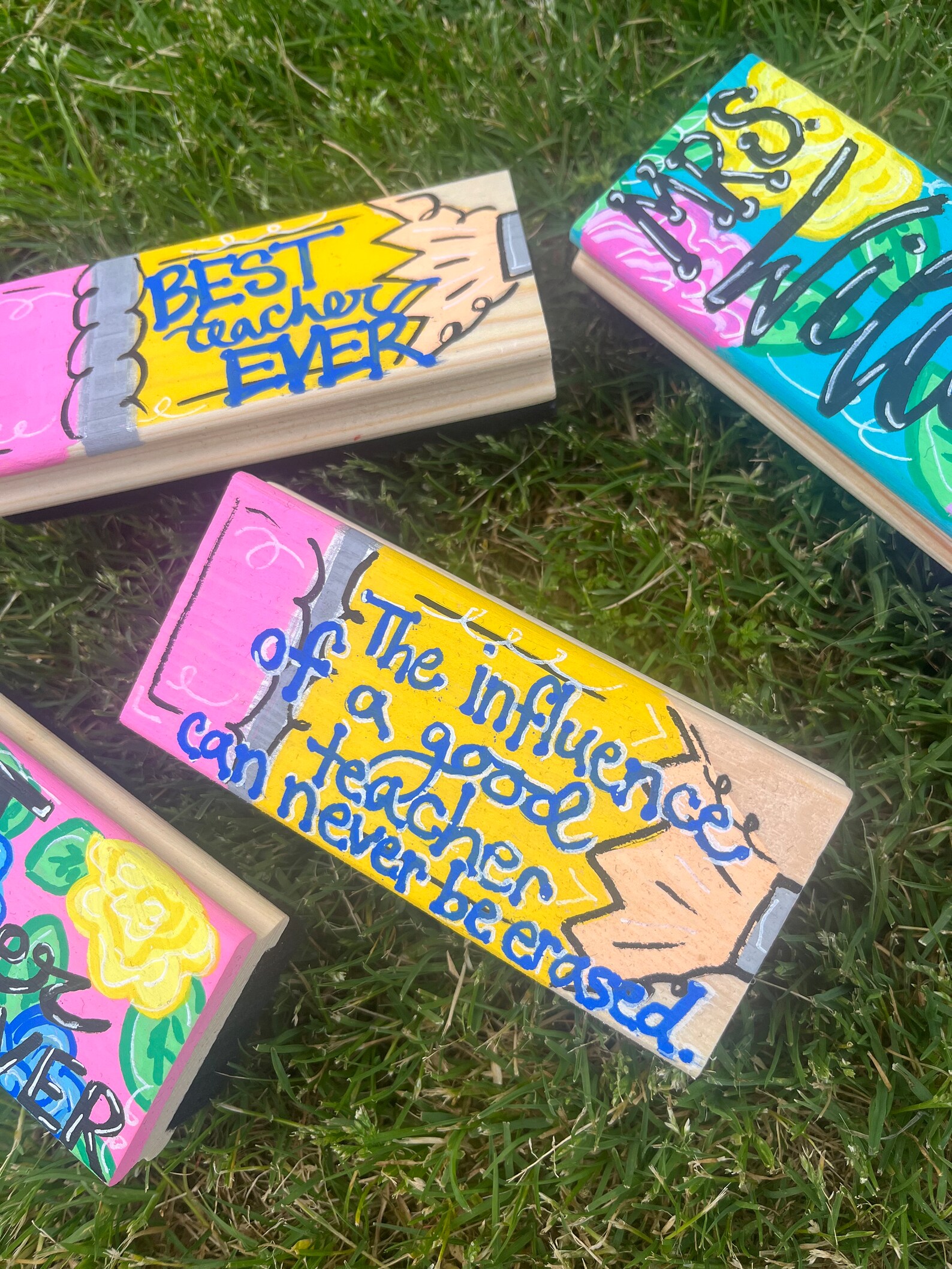 Custom Hand Painted Erasers | Custom Teacher Gift | Teacher ...