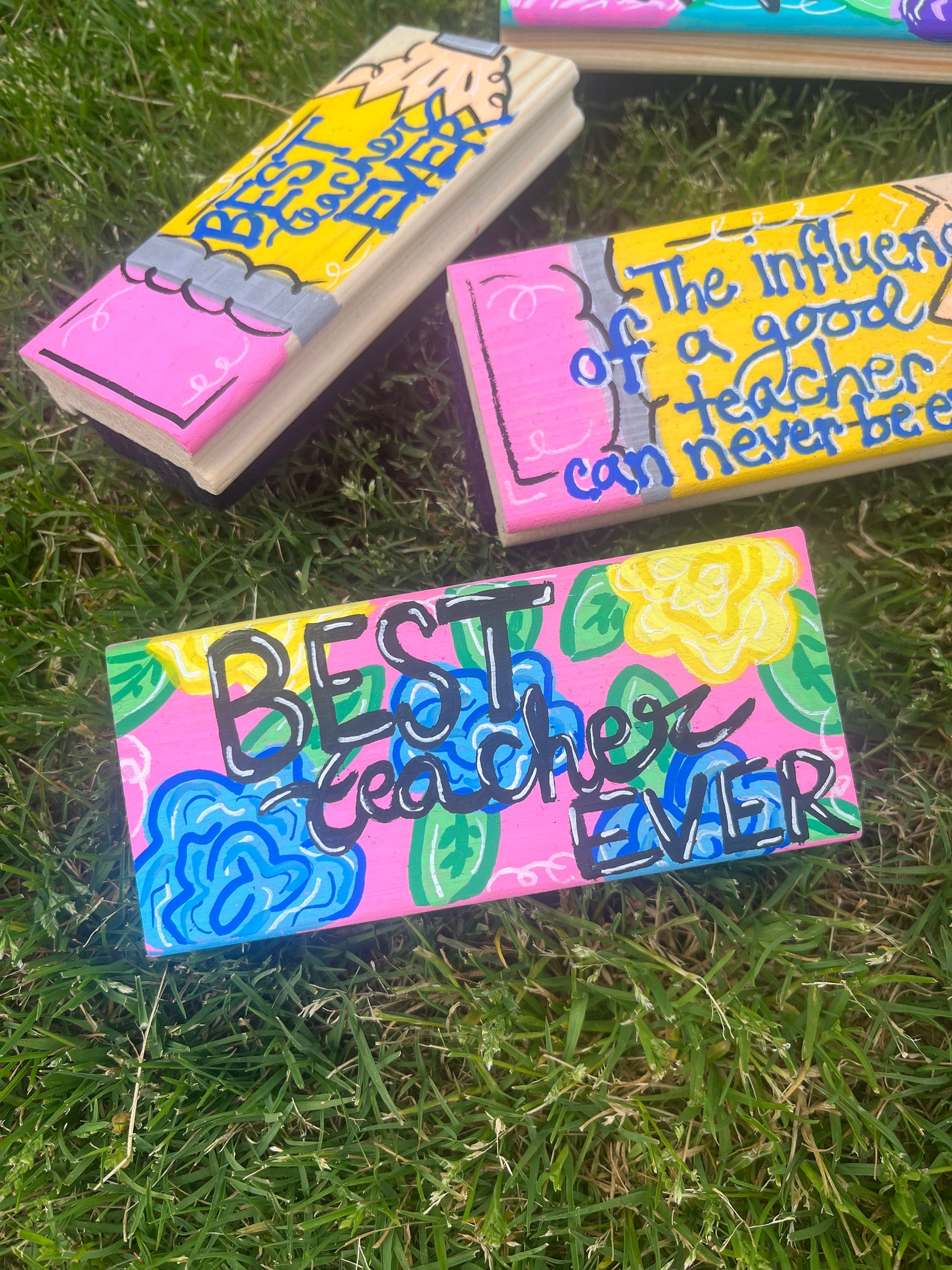 Custom Hand Painted Erasers Custom Teacher Gift Teacher - Etsy