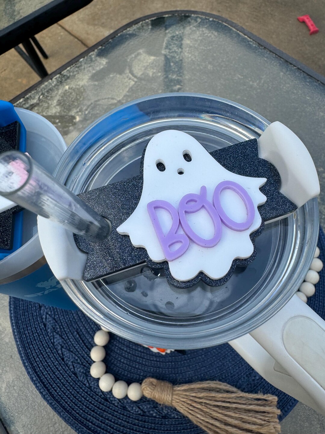 Customizable Ghost Stanley Topper/bow Ghost Cup Topper/halloween ...