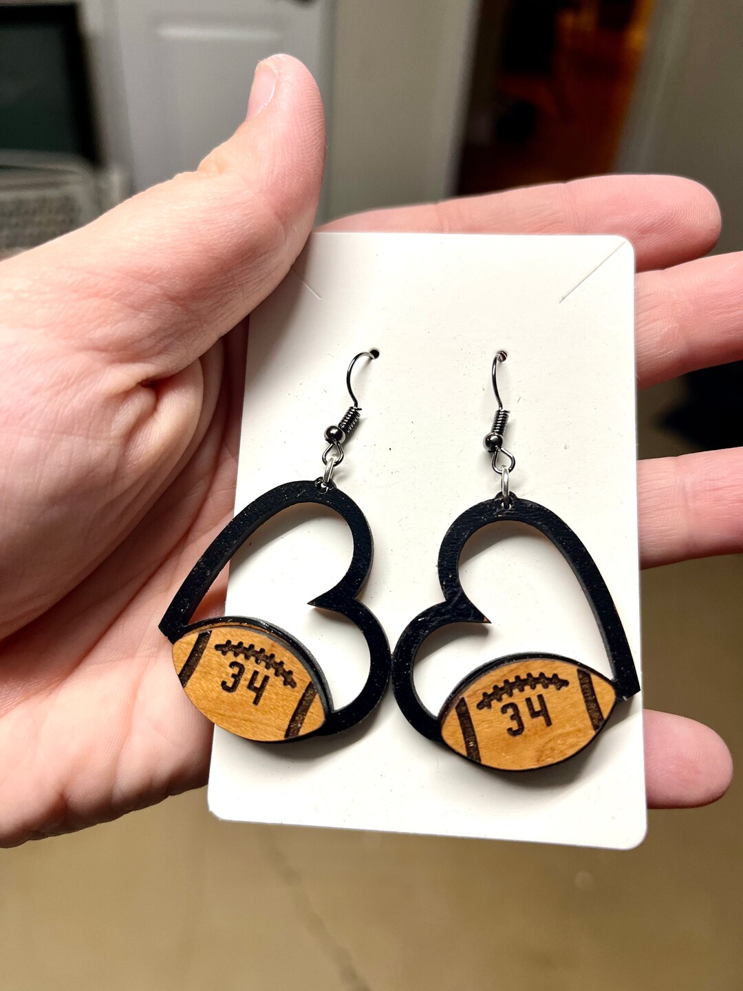 Personalized Football Earrings/football Jersey Number Earrings/sports ...